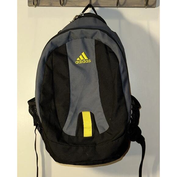 adidas | Accessories | Adidas Unisex Black And Gray Backpack Neon ...